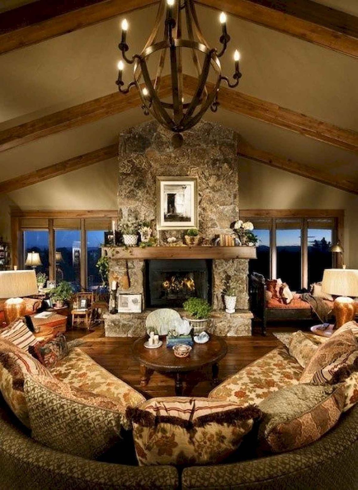 50 Exotic Traditional Fireplace Cabin To Create A Romantic Atmosphere ...