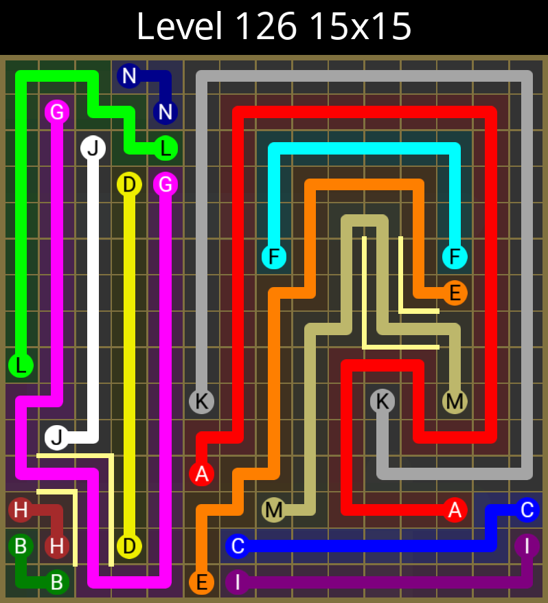 Puzzle Game Solutions: FLOW : PATHWAY PACK : LEVELS 121 - 150 : 15x15 ...