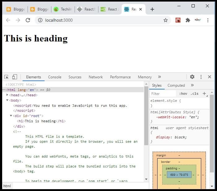How to create react element