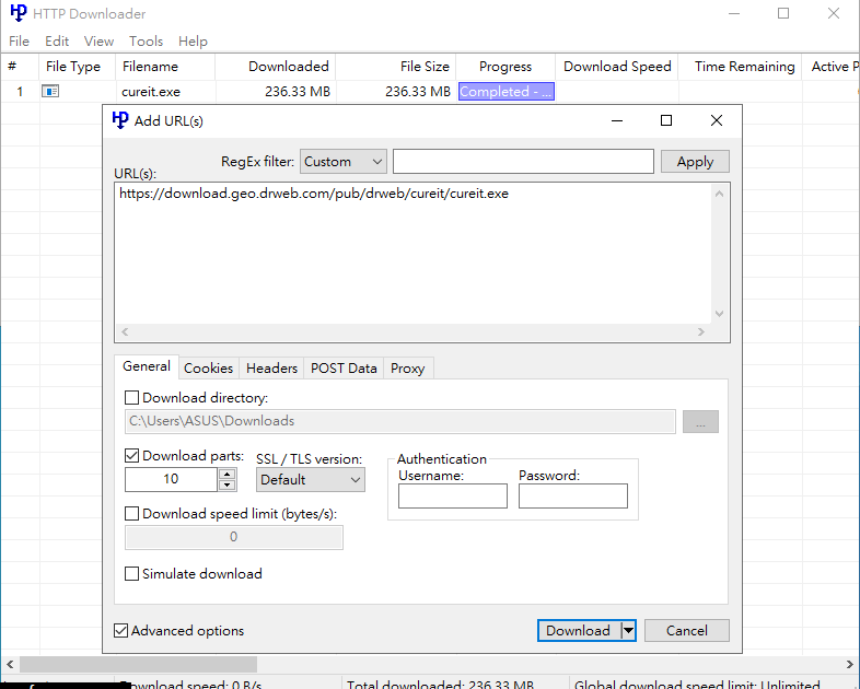 HTTP Downloader 1.0.6.4 免安裝版 - 羽量級檔案下載器 - 阿榮福利味 - 免費軟體下載