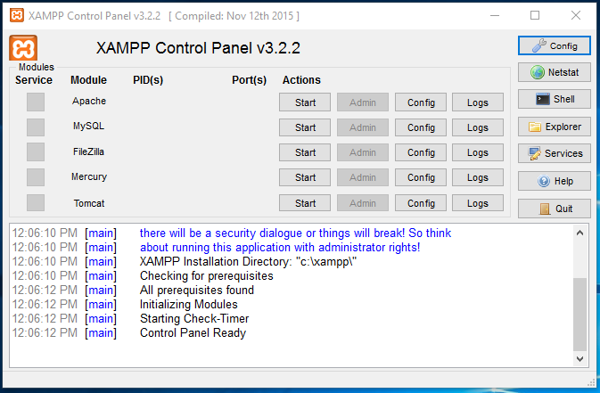 Database Laboratory: Start XAMPP and MySQL/MariaDB