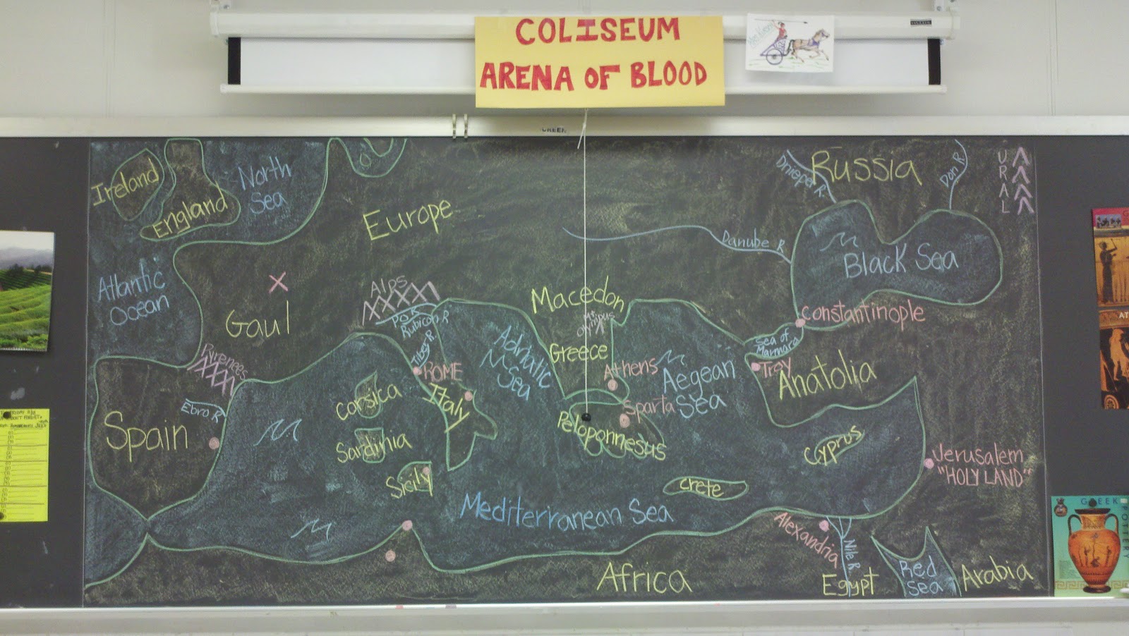 Mrs. Kirsch's World History: Our chalkboard for the next two quarters...