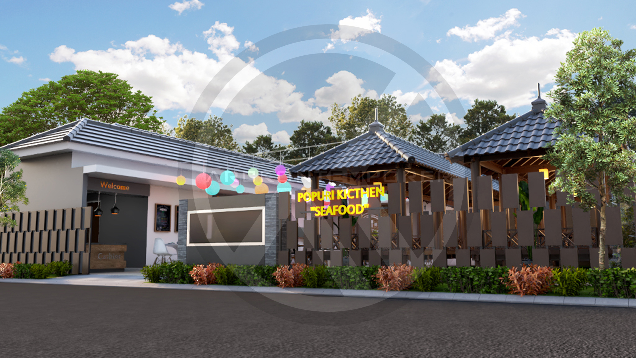 Desain Tempat Usaha Resto Ethnic Modern