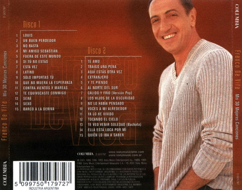 ENTRE MUSICA: FRANCO DE VITA - Mis 30 Mejores Canciones (2 CDs)