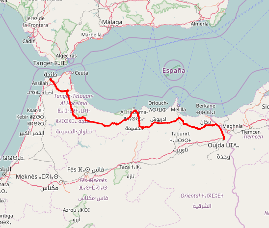 Route Nationale Numéro 2 (RN2 ou N2) - Maroc Maps