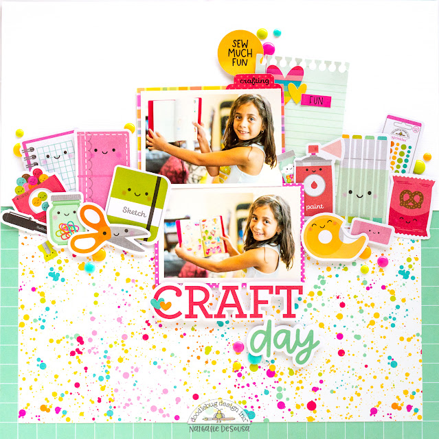Doodlebug Design Inc Blog: CUTE & CRAFTY CRAFT DAY LAYOUT | with Nathalie