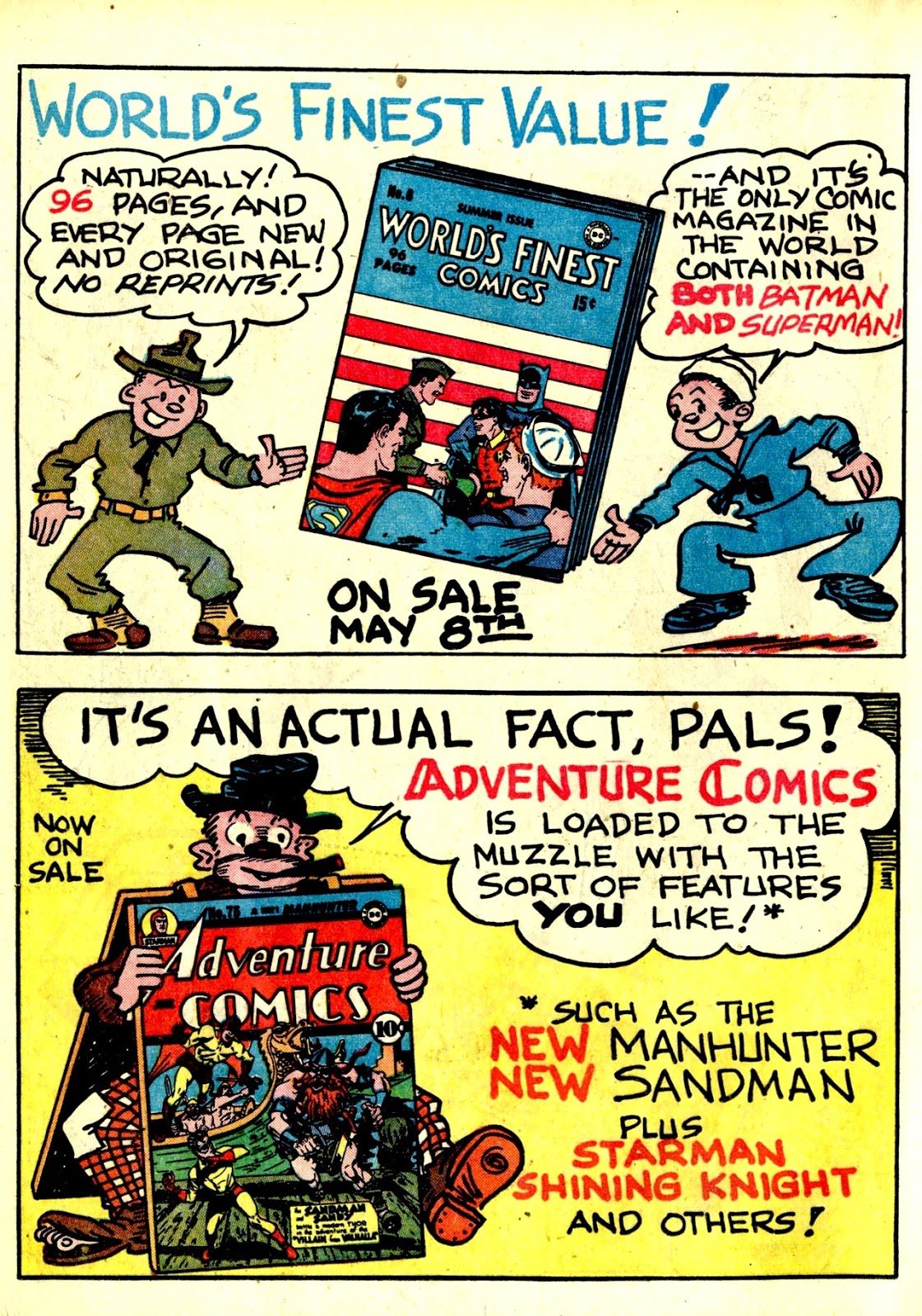 Pop Culture Safari!: Vintage DC Comics house ad: Golden Age World's ...