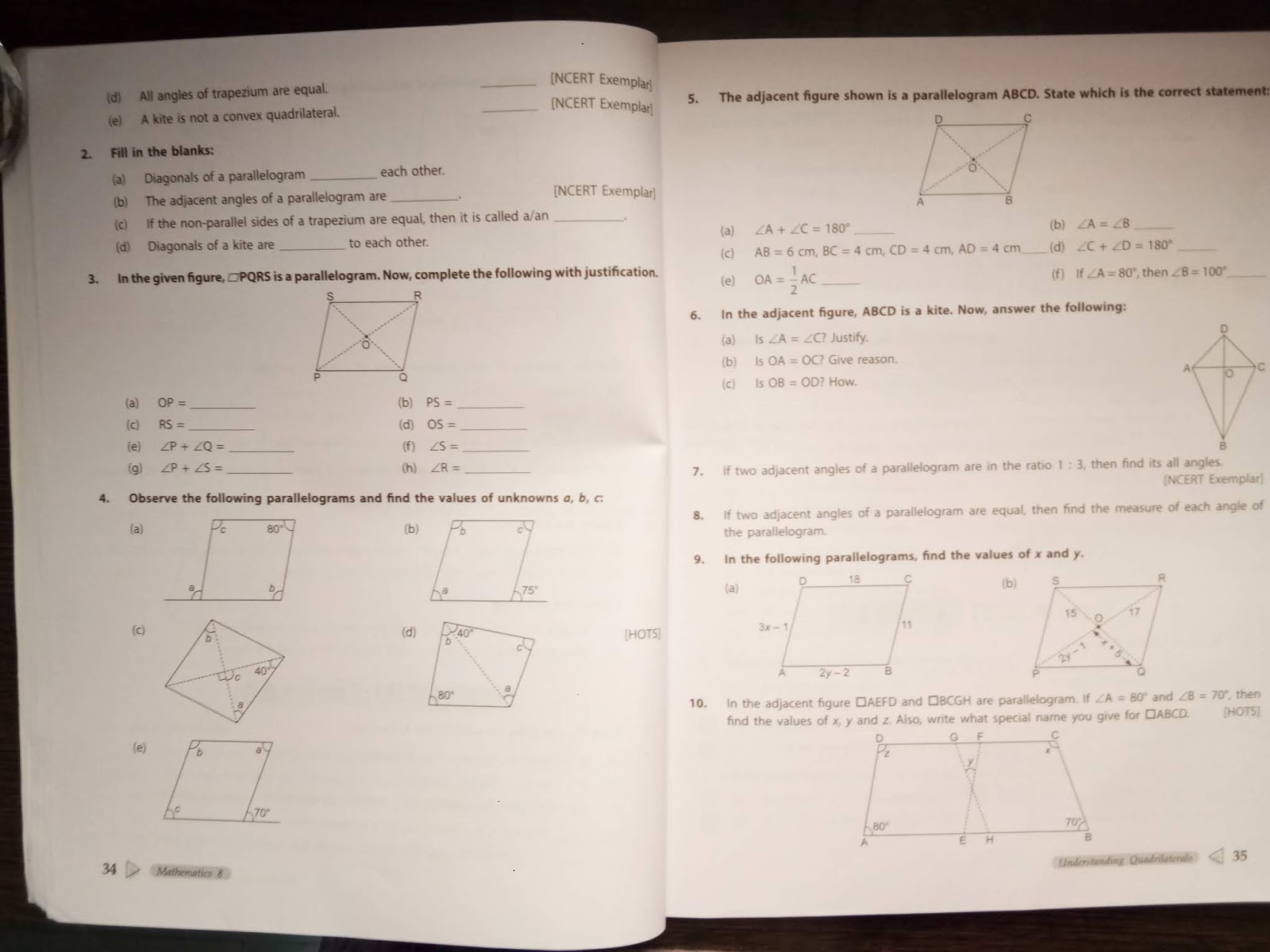 MATHEMATICS Chapter 3 Worksheet Of Quadrilaterals And Their Properties class 8 Maths mathematics-chapter-3-worksheet-of-quadrilaterals-and-their-properties-class-8-maths