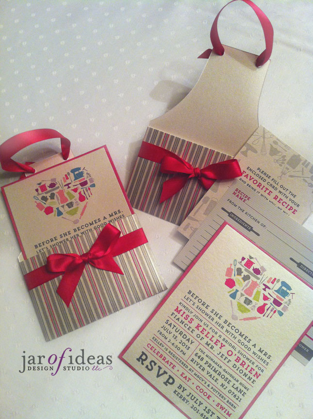 Jar of Ideas: Apron shaped Bridal Shower Invitations