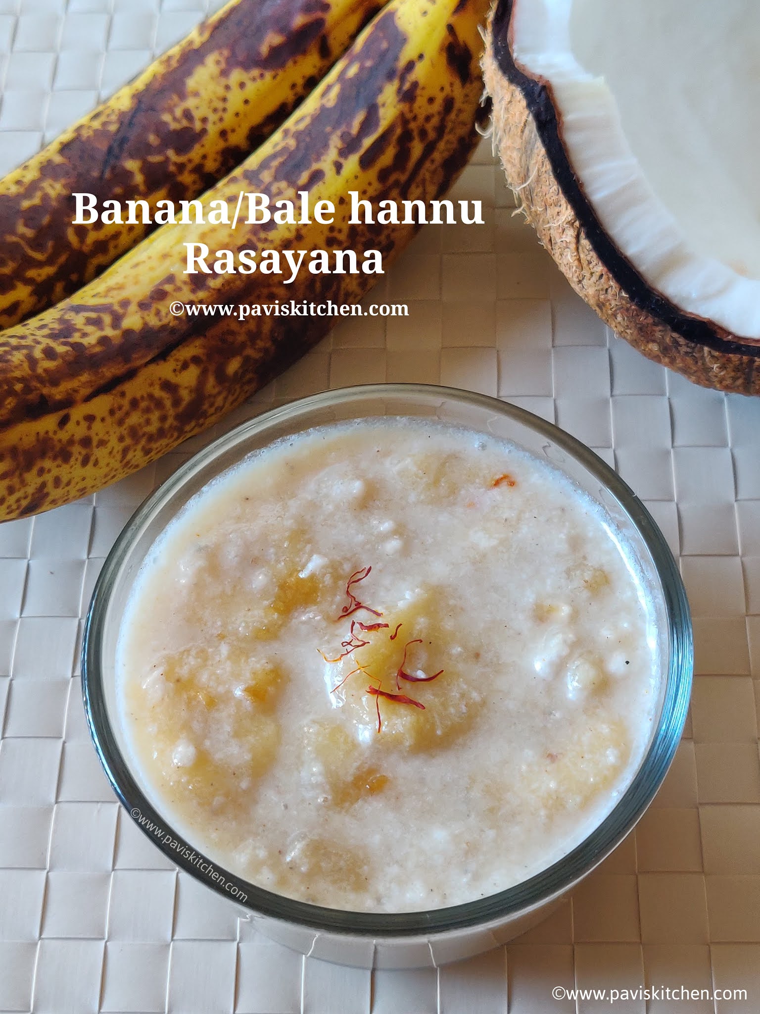 Banana rasayana recipe | Balehannu rasayana | banana kheer ...