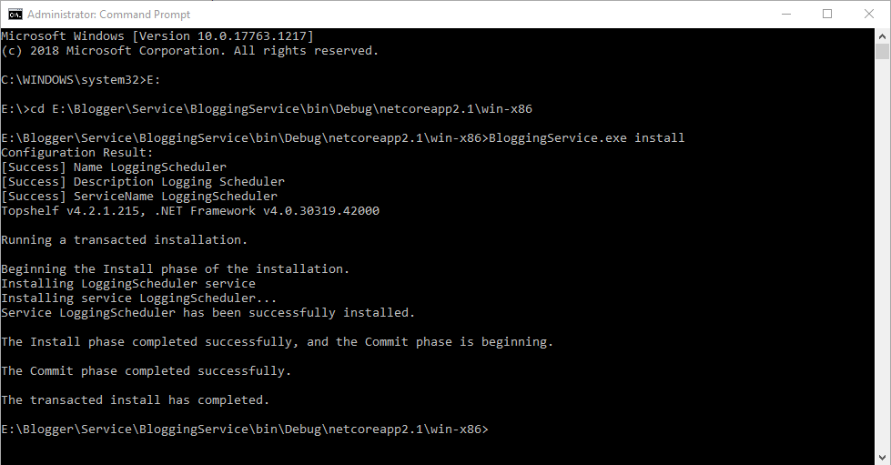 Create And Install Net Core Application As Windows Service Using Quartz And Topshelf