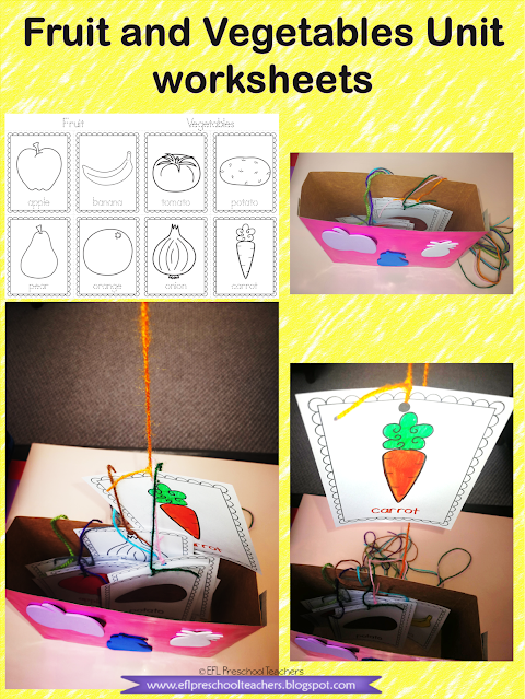 ESL/EFL Preschool Teachers: Fruit and Vegetables Theme Worksheets for ...
