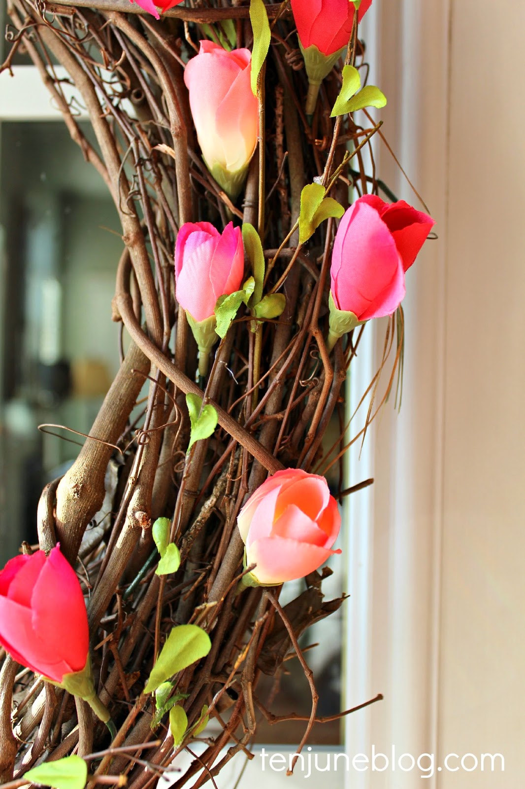 Ten June: A Pretty Pink DIY Spring Wreath