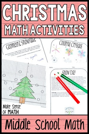 Christmas Activity Worksheets for Middle School Math - Make Sense of Math