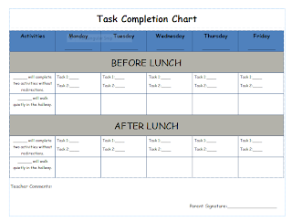 Simply Special Education: Task Charts