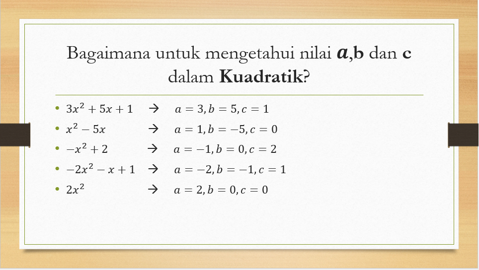 MATEMATIK SPM: PERSAMAAN & FUNGSI KUADRATIK DALAM SATU PEMBOLEHUBAH