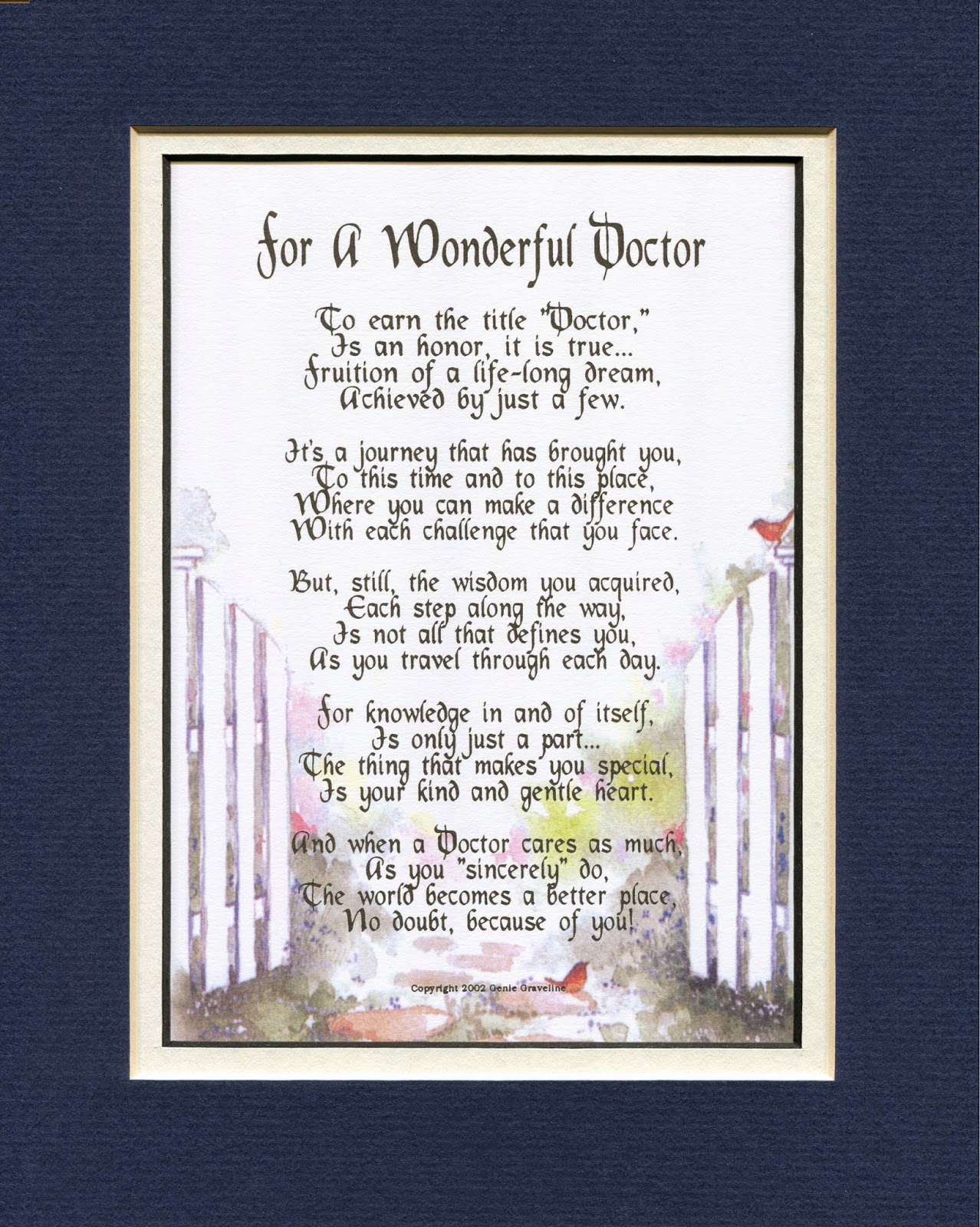 Genie's Poems: For A Wonderful Doctor