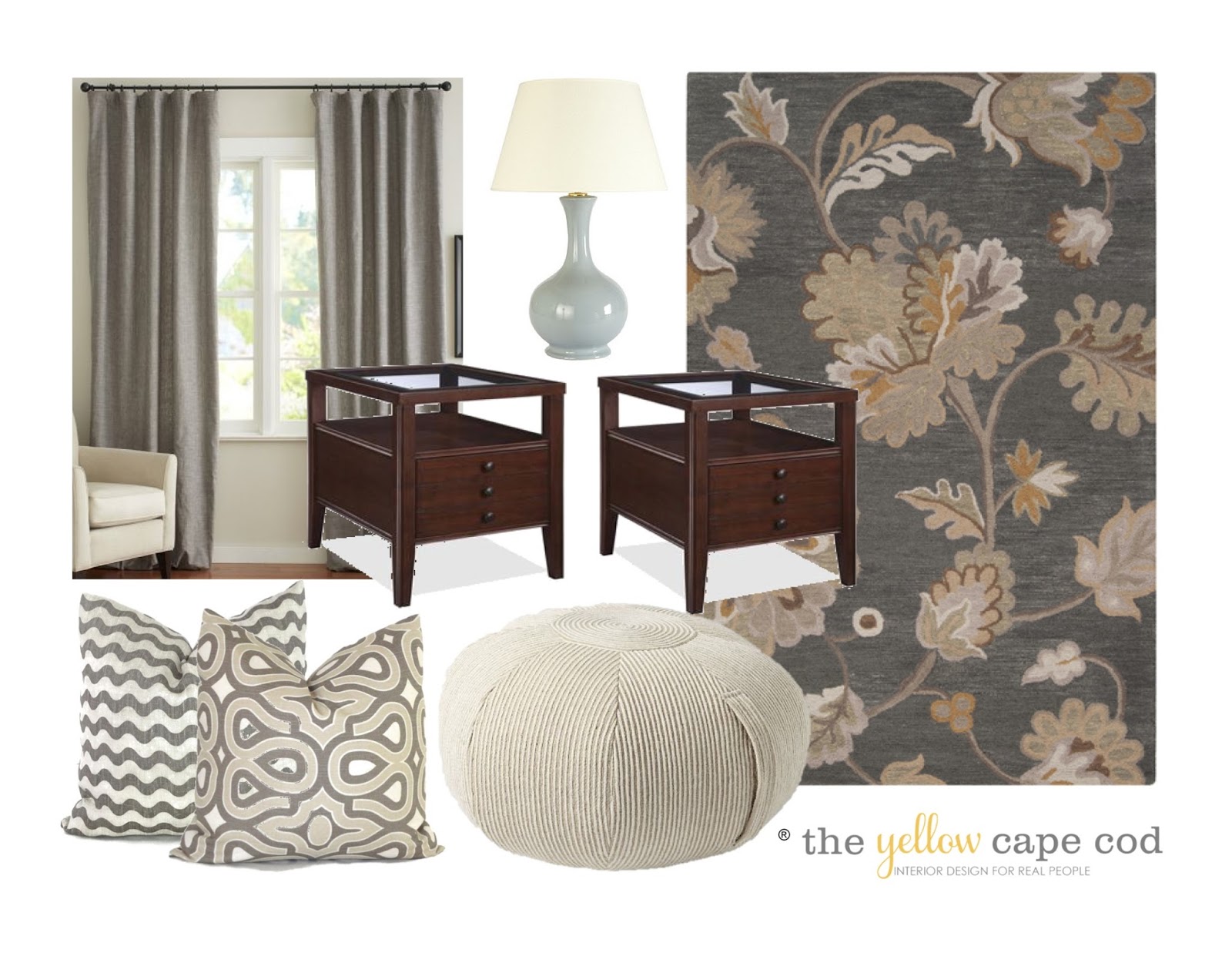 The Yellow Cape Cod: Gray/Tan Transitional Style Multiroom Design-Part I