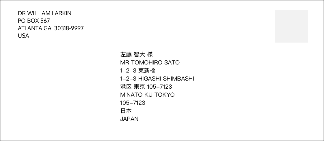 International Letter Envelope Format - Formal Letter