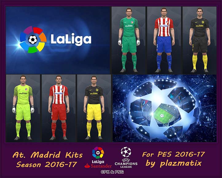 pes-modif: PES 2016-17 Atletico Madrid Kits 2016-2017 by Plazmatix