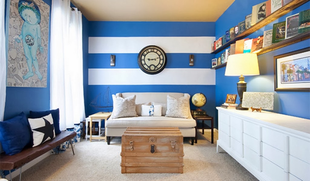 Salas en azul y blanco