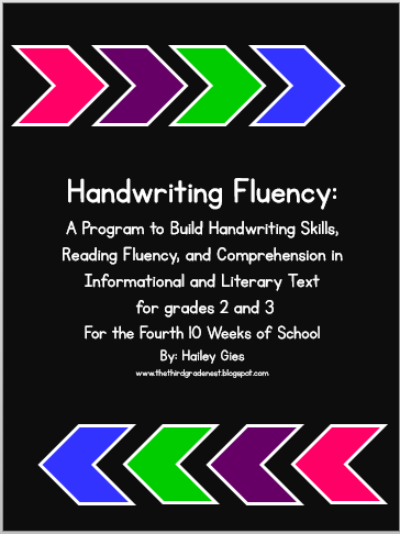 The Third Grade Nest : Handwriting Fluency