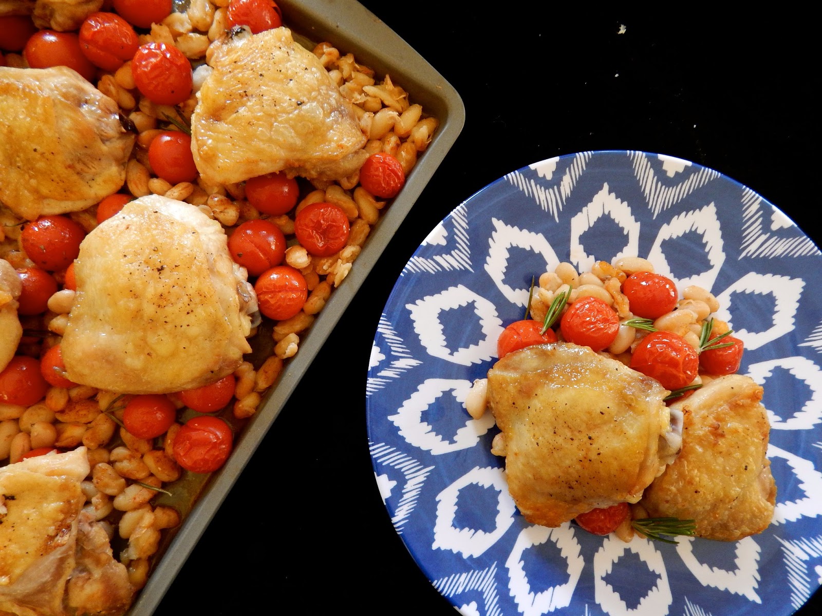 The Nerdy Chef: Roasted Chicken with Cannellini Beans and Tomatoes