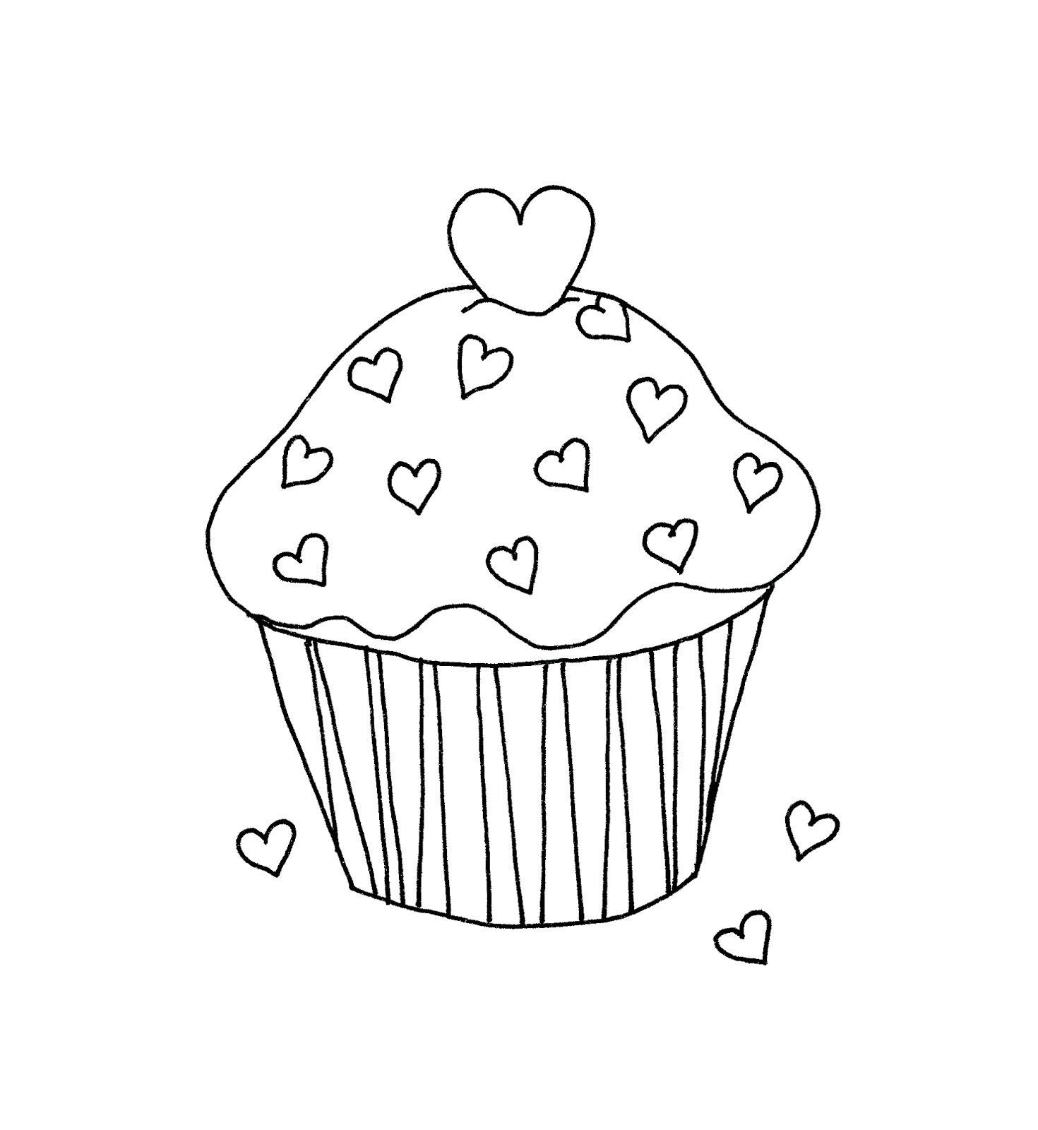 Free Dearie Dolls Digi Stamps: Valentine Cupcake