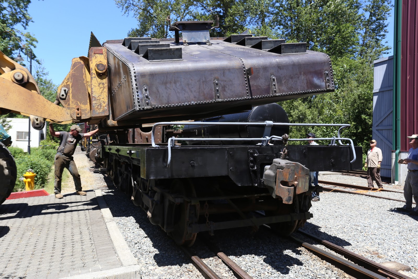 Northwest Railway Museum Blog: Tender tank gets wheels