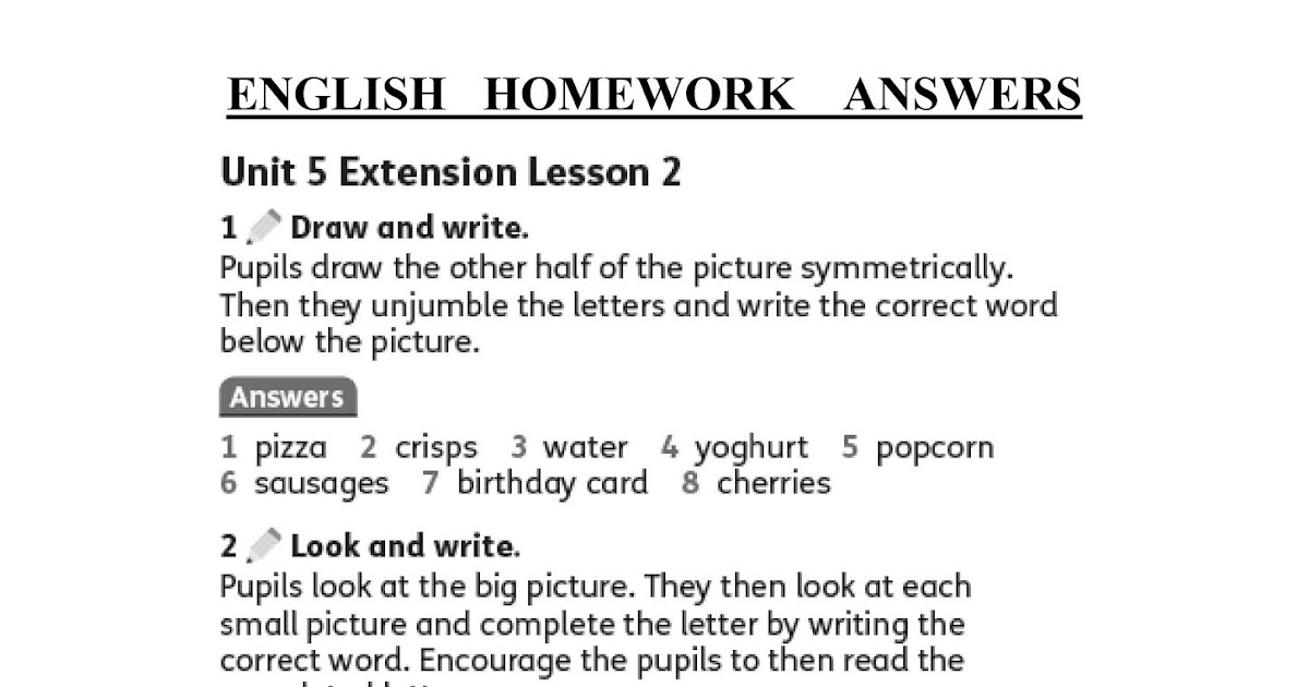 APRENDEMOS DESDE CASA: English homework answers