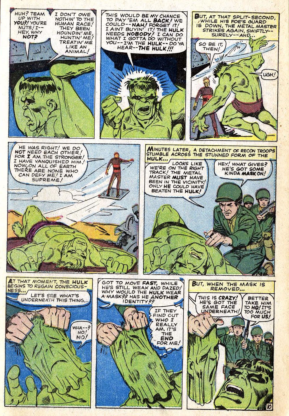STEVE DITKO STUFF: Hulk Versus The Metal Master (HULK #6) Steve Ditko ...