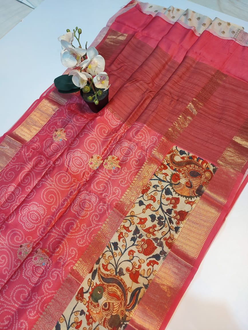 Banaras sarees with Bandini and kalmakri design