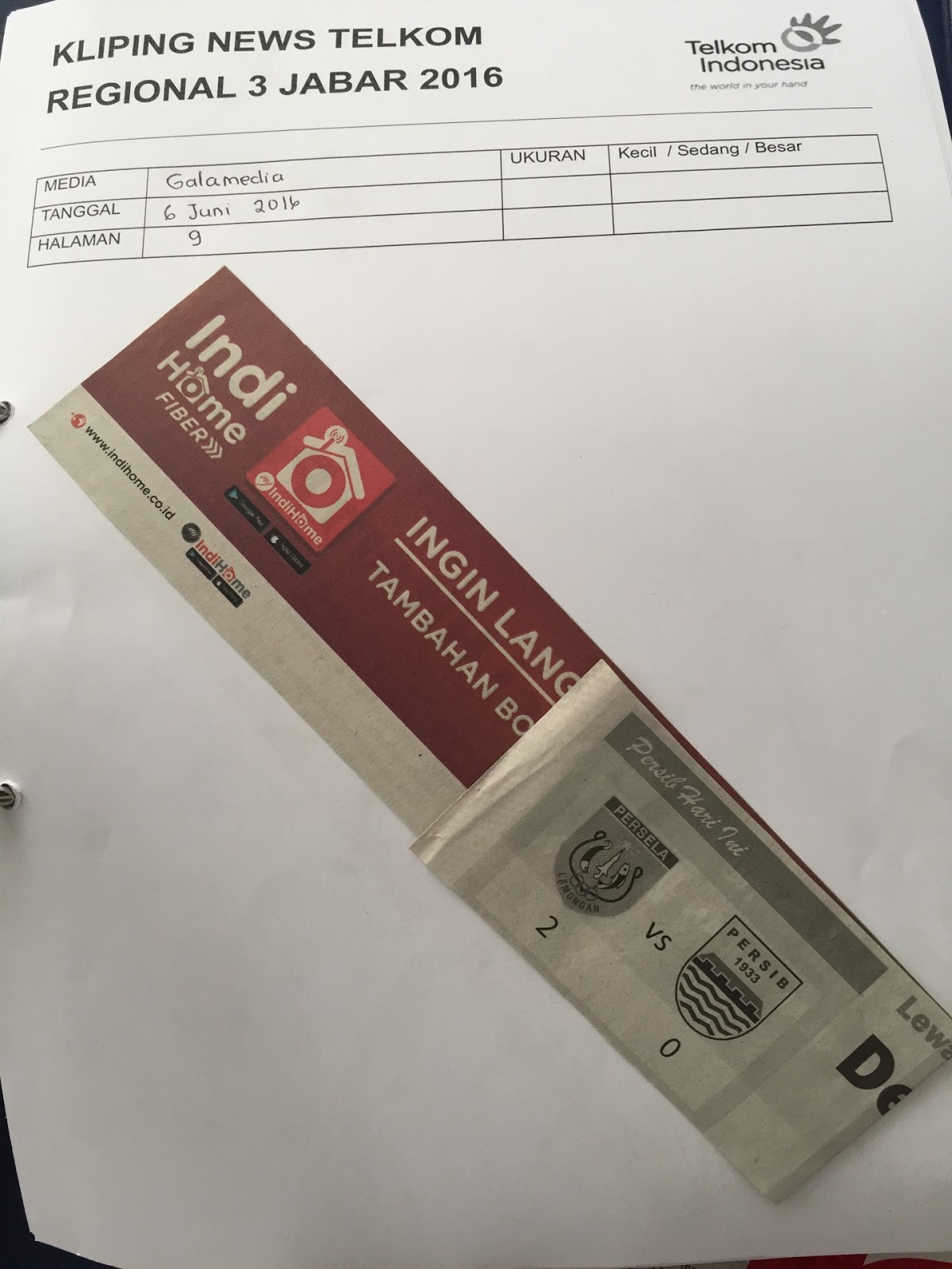 INTERNSHIP PT TELKOM INDONESIA Tbk. REGIONAL III JABAR: MAGANG DI PT ...