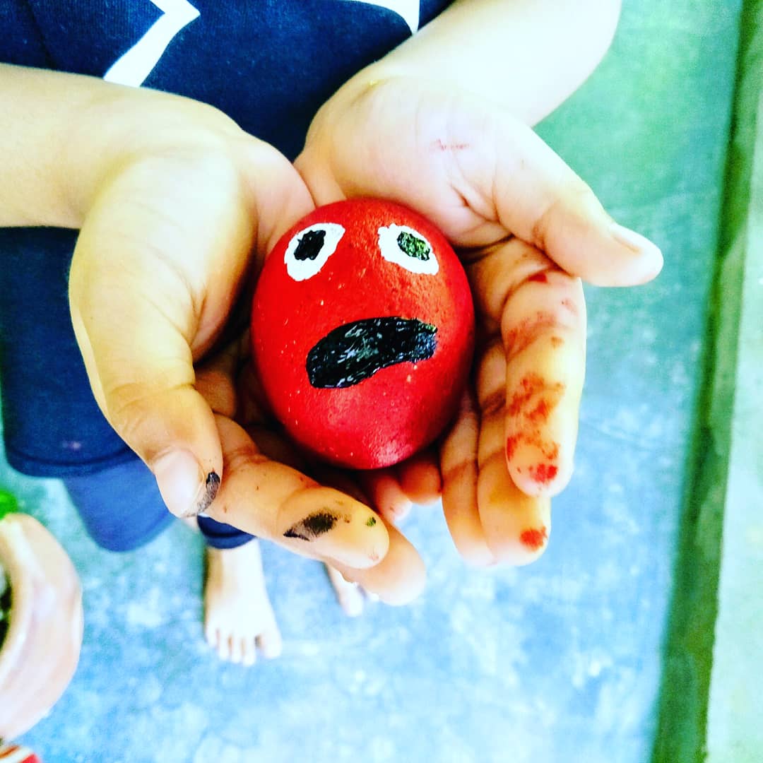 Easy stone painting for kids