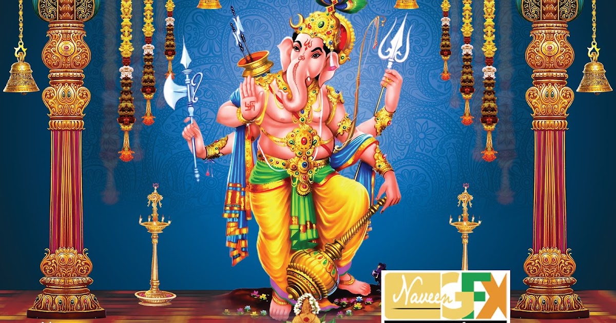 Lord vinayaka creative wall poster in psd format | naveengfx