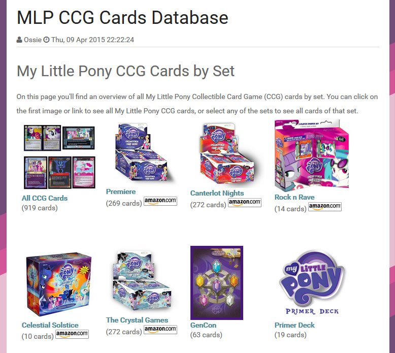 MLPMerch.com Releases MLP CCG Database | MLP Merch