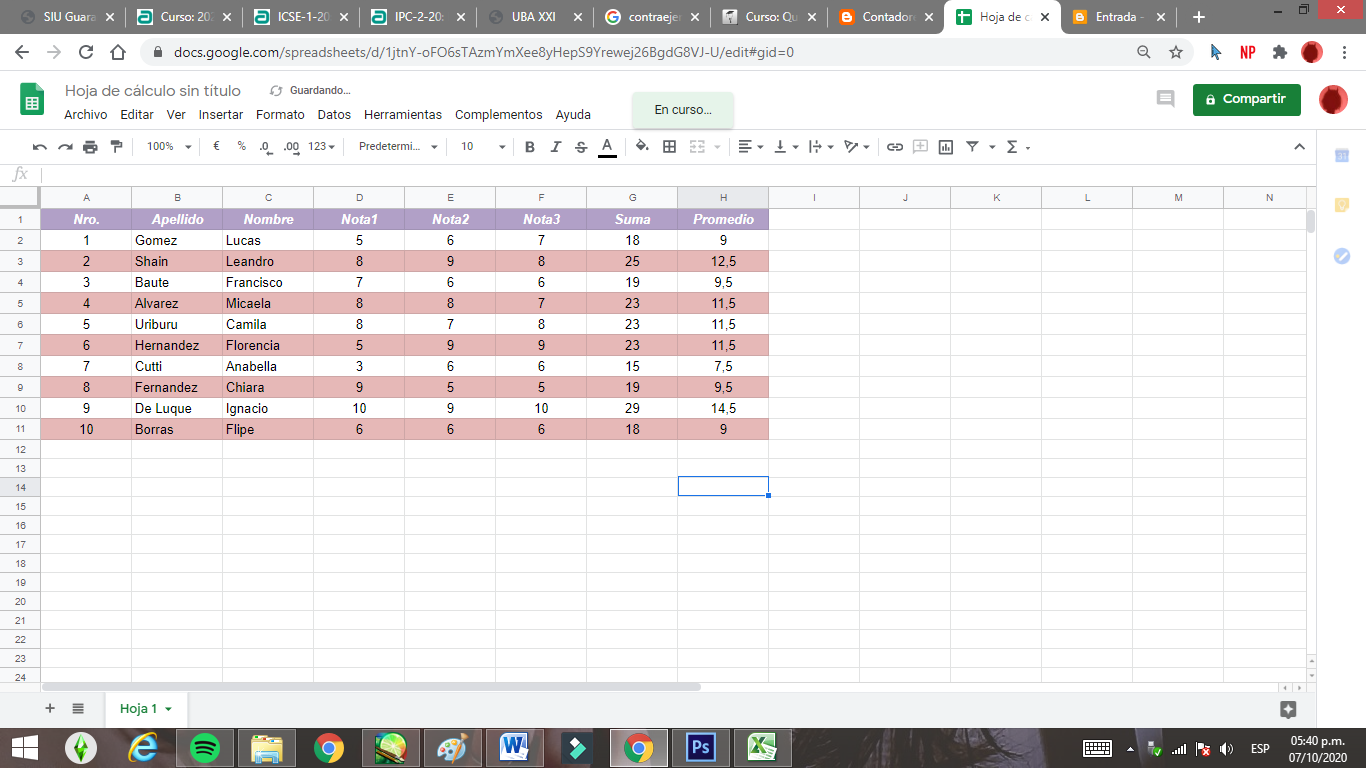 Planilla Excel: CALIFICACIONES ~ El blog de Eugenita