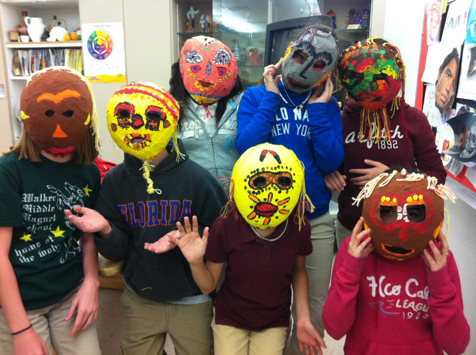 Walker Middle Magnet School Art: African Masks in 6th Grade Wheel