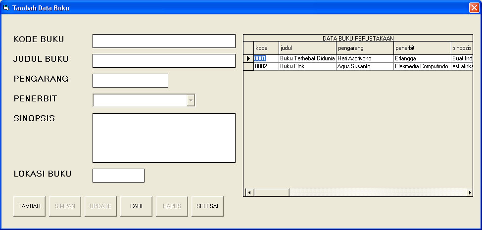 Source Code Visual Basic 60 Aplikasi Perpustakaan Sederhana Jenggot Api