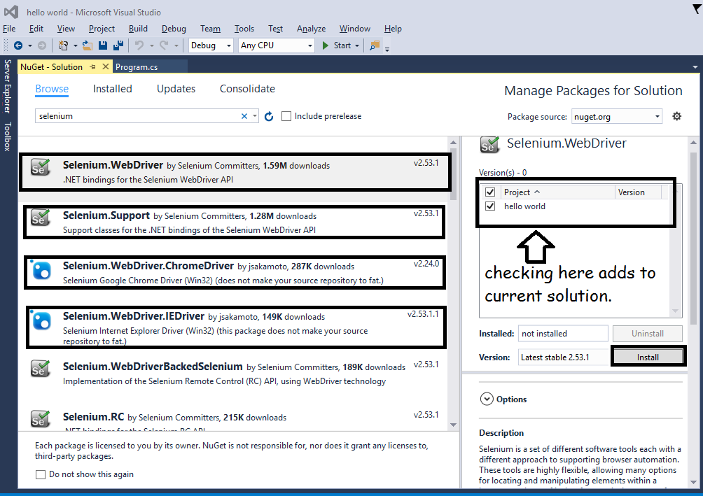 Automation Tutorial: Setup Selenium in Visual Studio Automation Tutorial: Setup Selenium in Visual Studio