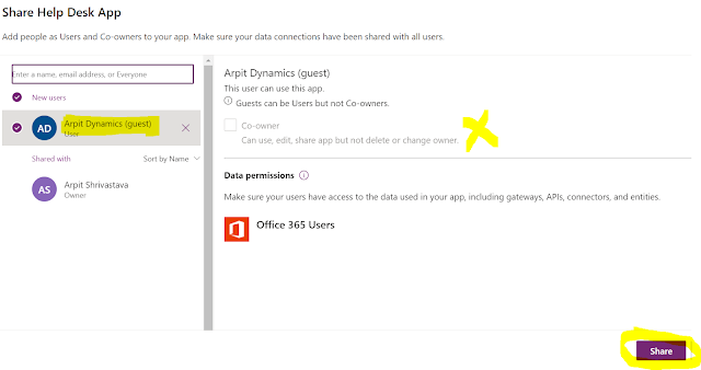 Arpit's Dynamics 365 Blog: PowerApps - Share Canvas App with External Users