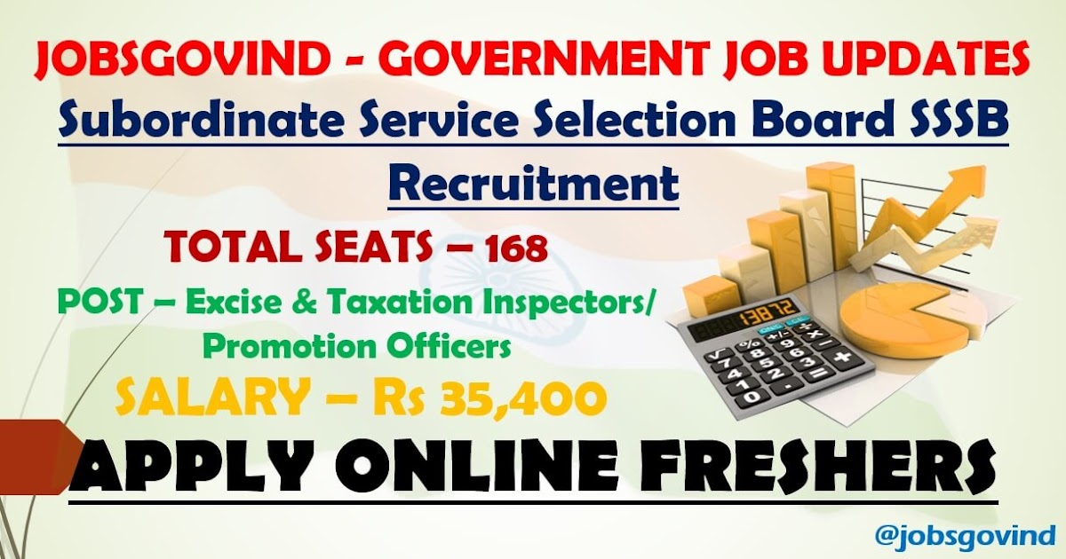 Subordinate Service Selection Board SSSB Recruitment 2021 for 168 ...