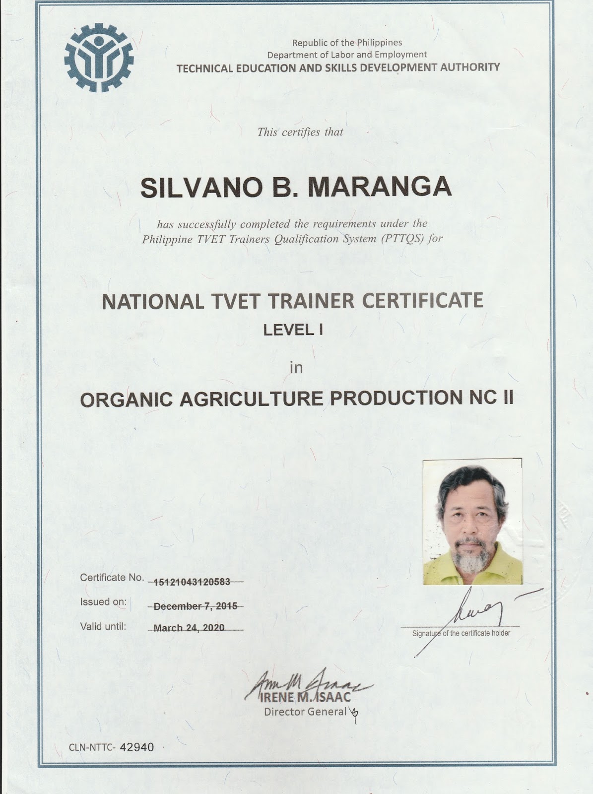 JOURNEY IN SHARING INTELLECTUAL PROPERTY: ORGANIC AGRICULTURE CERTIFICATES