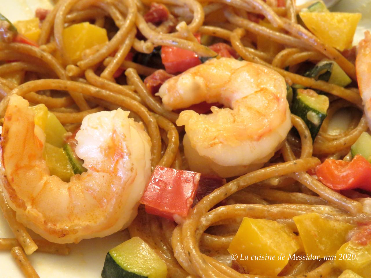 La cuisine de Messidor: Spaghetti aux crevettes à l’italienne