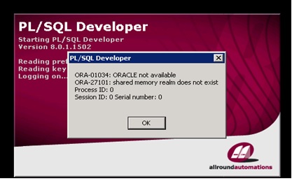 IT Documentation: ORA-01033: ORACLE initialization or shutdown in progress