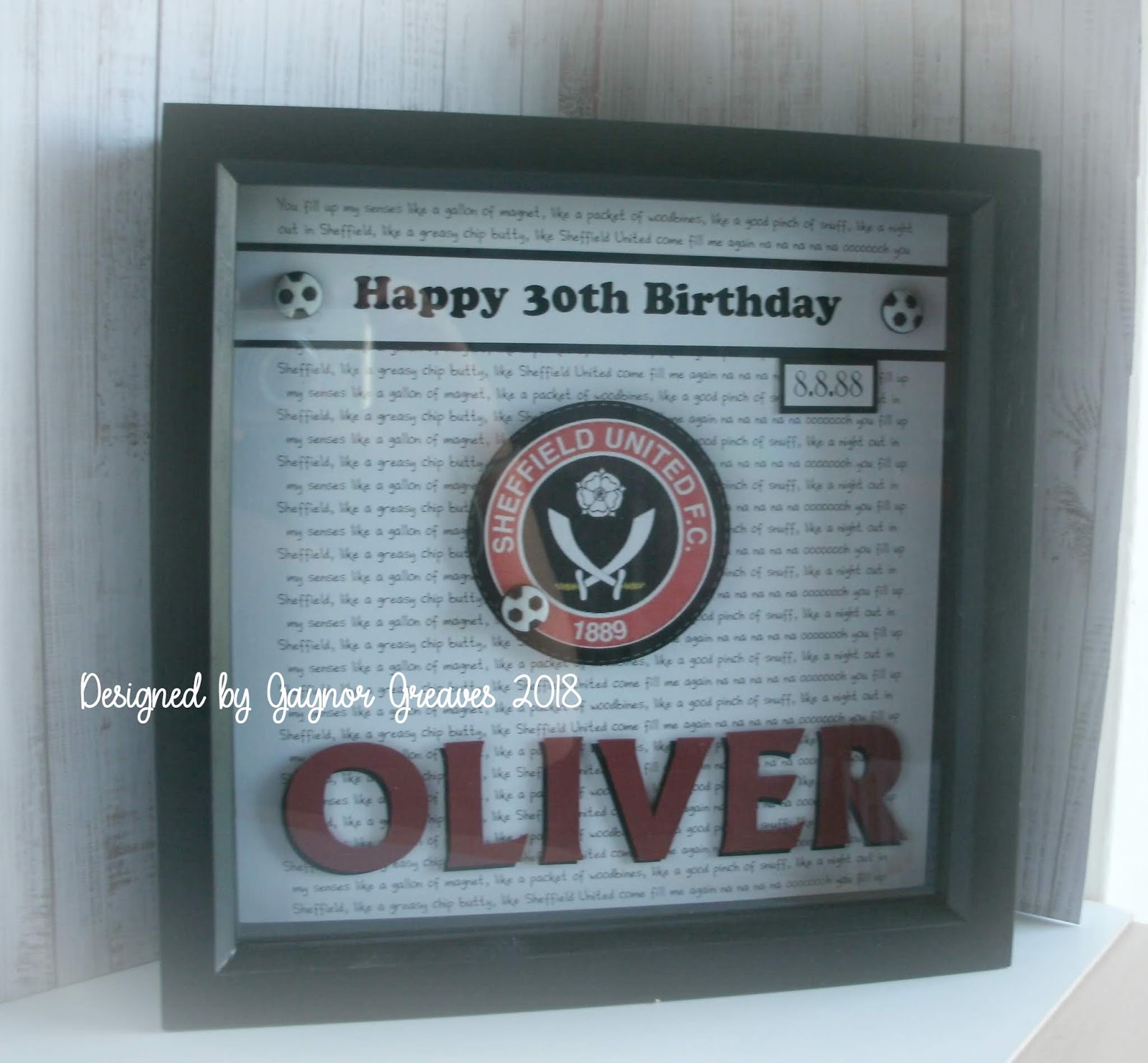 Designs by Gaynor Greaves: Football frame
