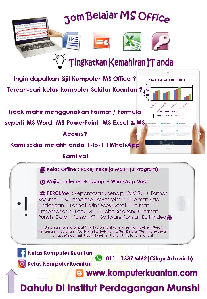 Jom Tingkatkan Kemahiran Komputer | Kursus Komputer Perkeranian