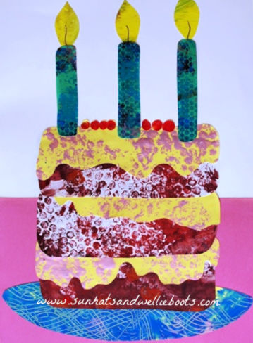 Sun Hats & Wellie Boots: Eric Carle Inspired Birthday Cake Collage