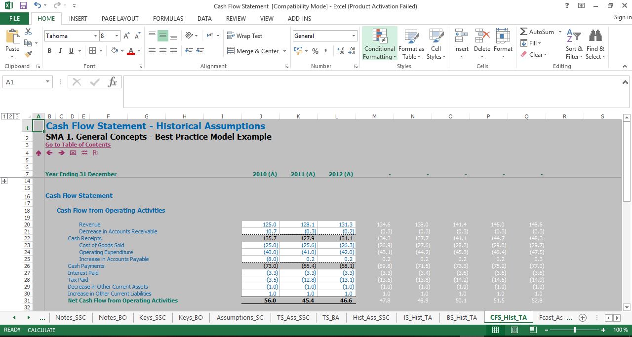 Cash Flow Statement Template in Excel