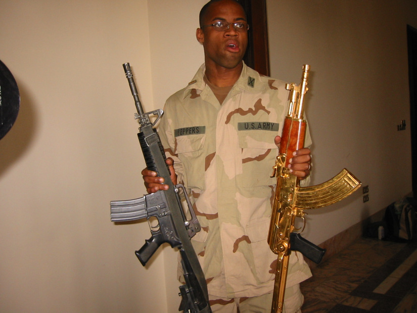 Gold weapon's Saddam Hussein's AK 47 Gold Platted - Gold Information Blog